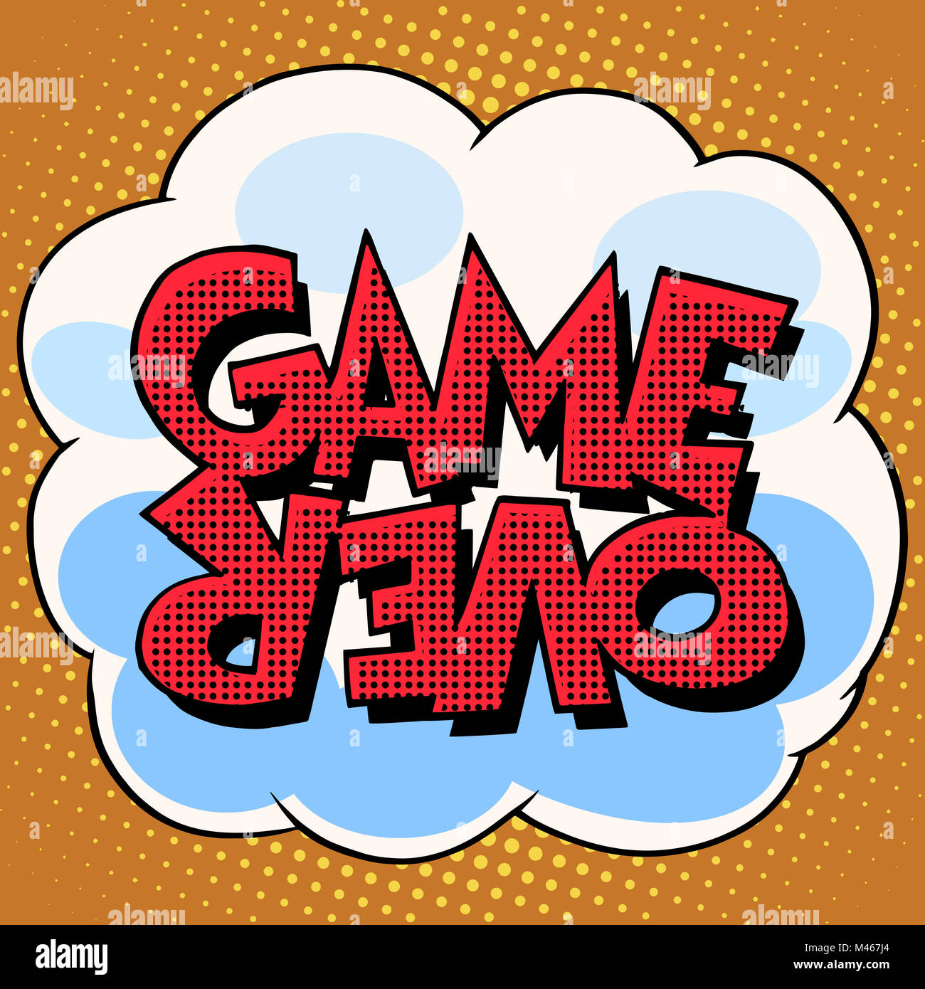 Game over comic bubble cartoon hi-res stock photography and images - Alamy
