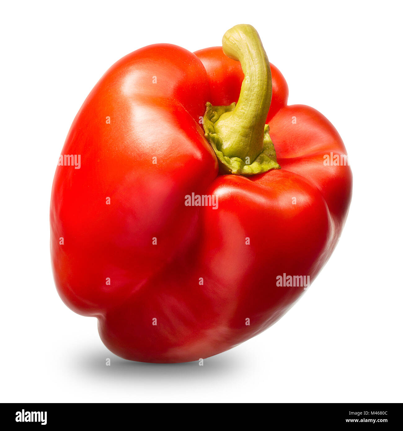 Single sweet red pepper isolated on white background with clipping path ...