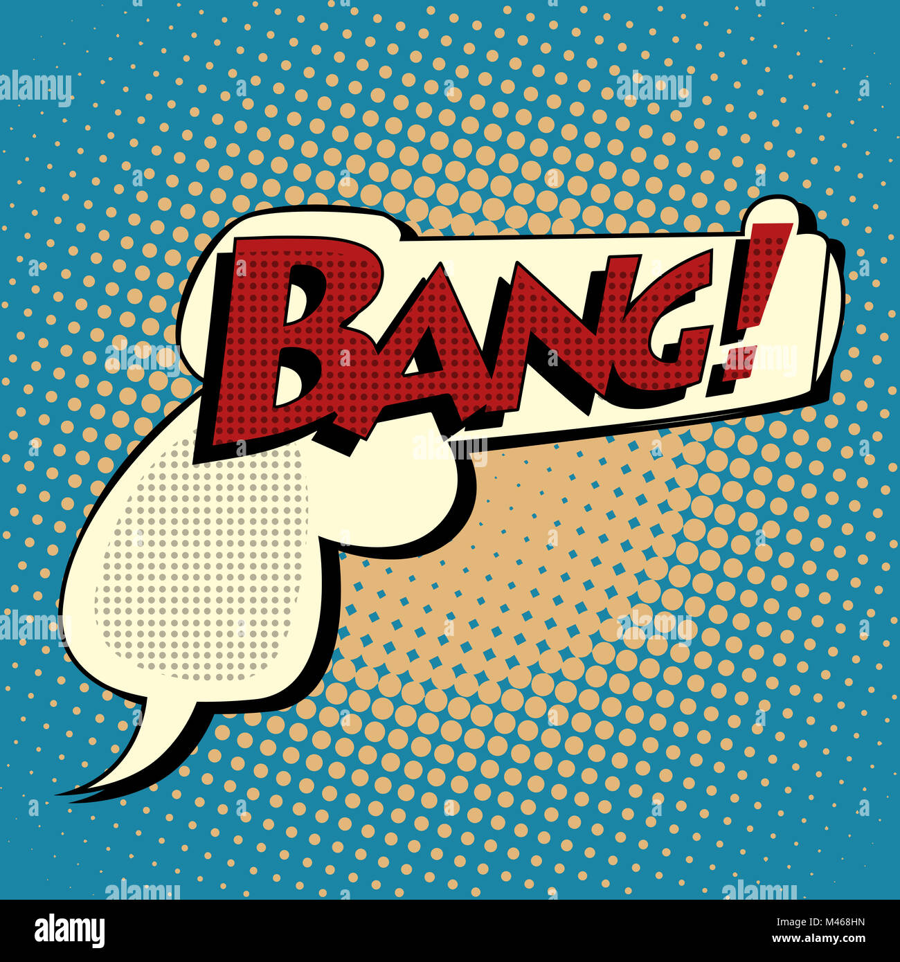 Comic bubble silhouette gun shot Bang Stock Photo - Alamy