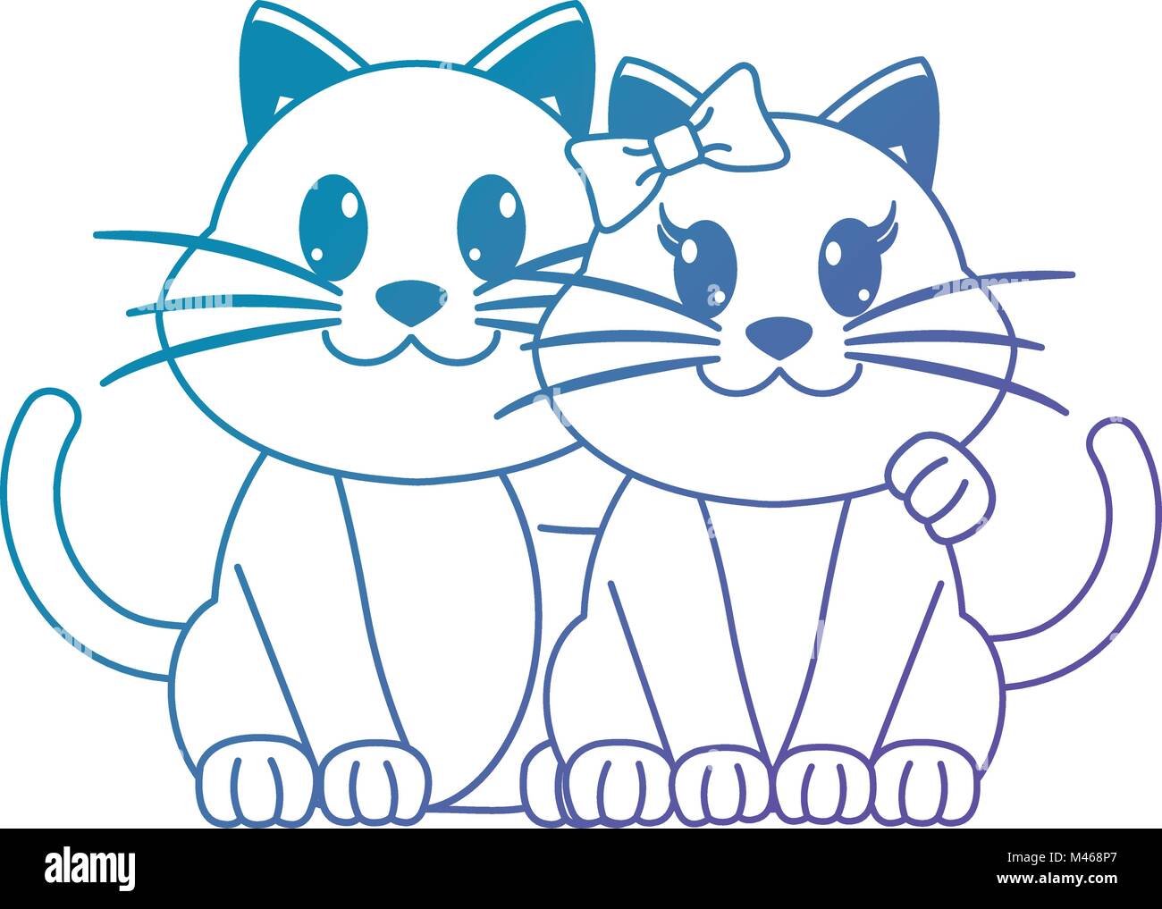 Cartoon character blue cat bow hi-res stock photography and images - Alamy