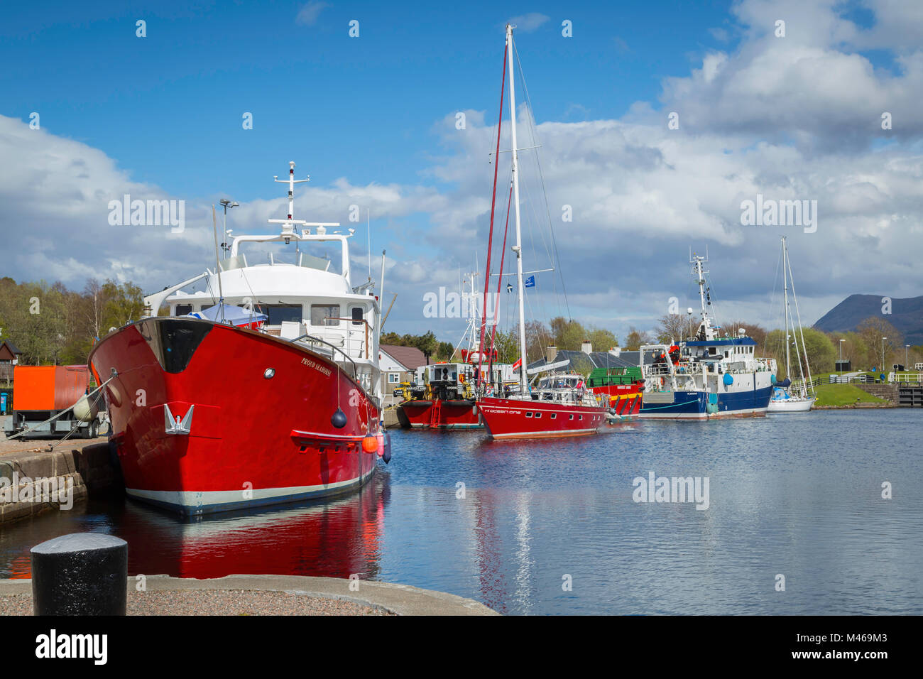 View of Corpach basin at the Fort William end of the Caledonian canal ...