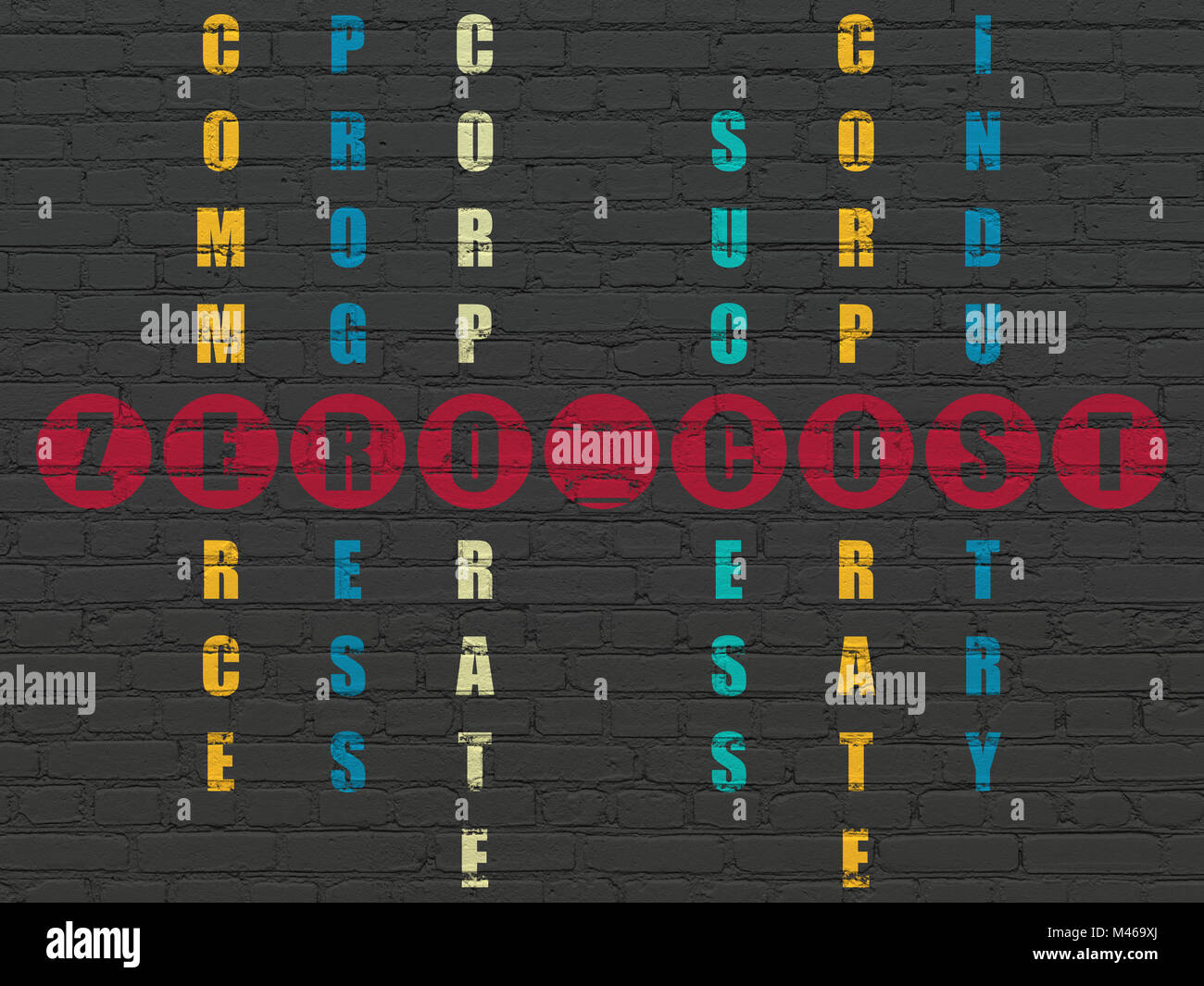 Finance concept: Zero cost in Crossword Puzzle Stock Photo - Alamy