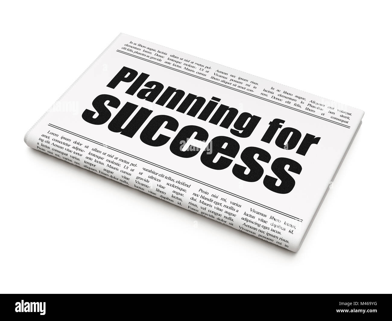 Business concept: newspaper headline Planning for Success Stock Photo ...