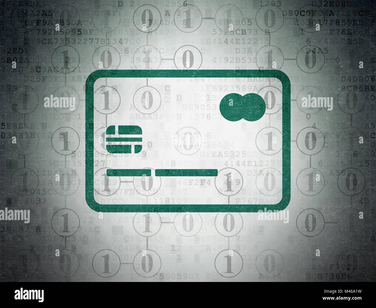 Finance concept: Credit Card on Digital Data Paper background Stock ...