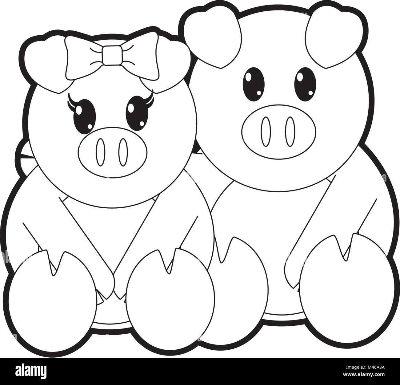 Pig Outline High Resolution Stock Photography and Images - Alamy