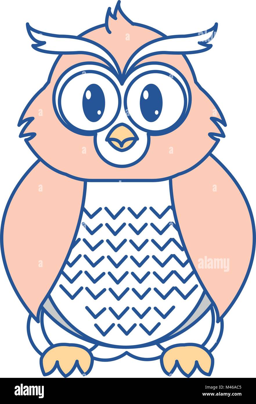 Line color owl cute hi-res stock photography and images - Alamy