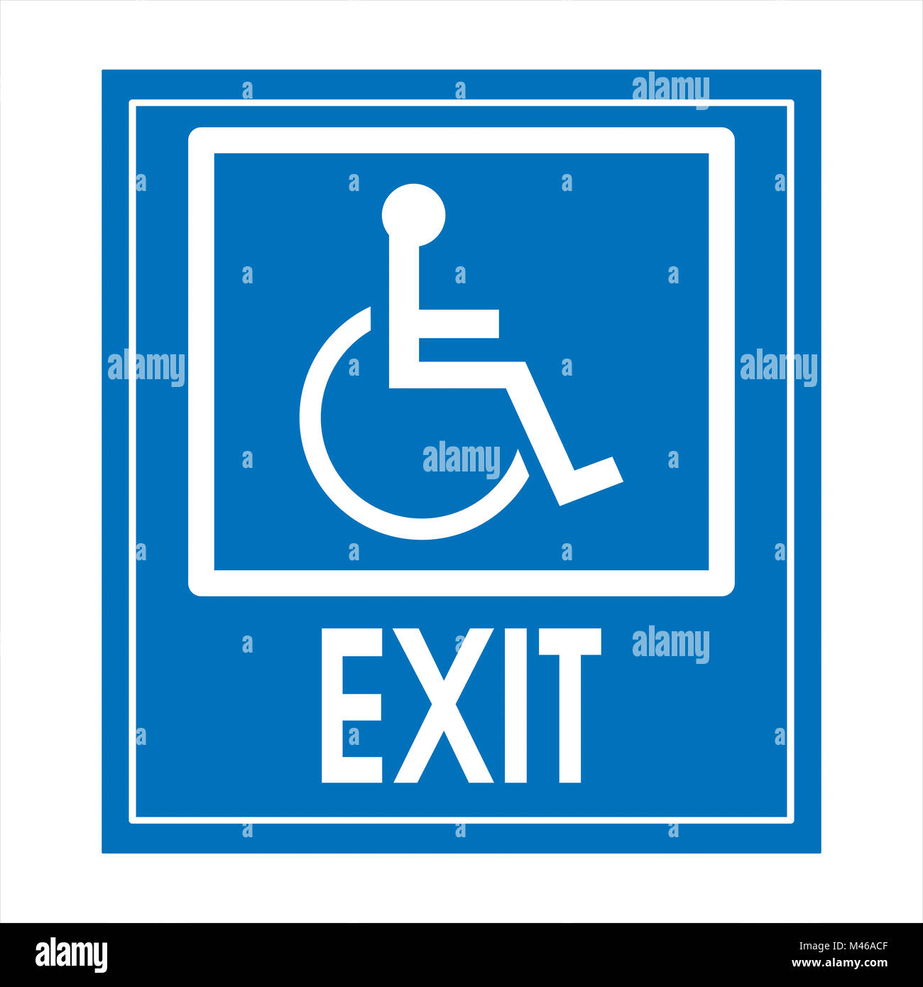 Handicap wheelchair exit sign Stock Photo - Alamy
