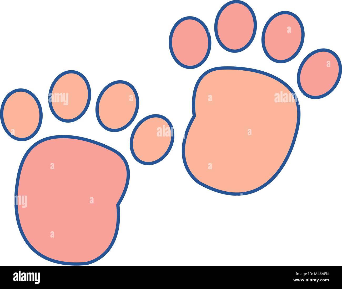 line color human footprint with toes mark sign Stock Vector Image & Art ...