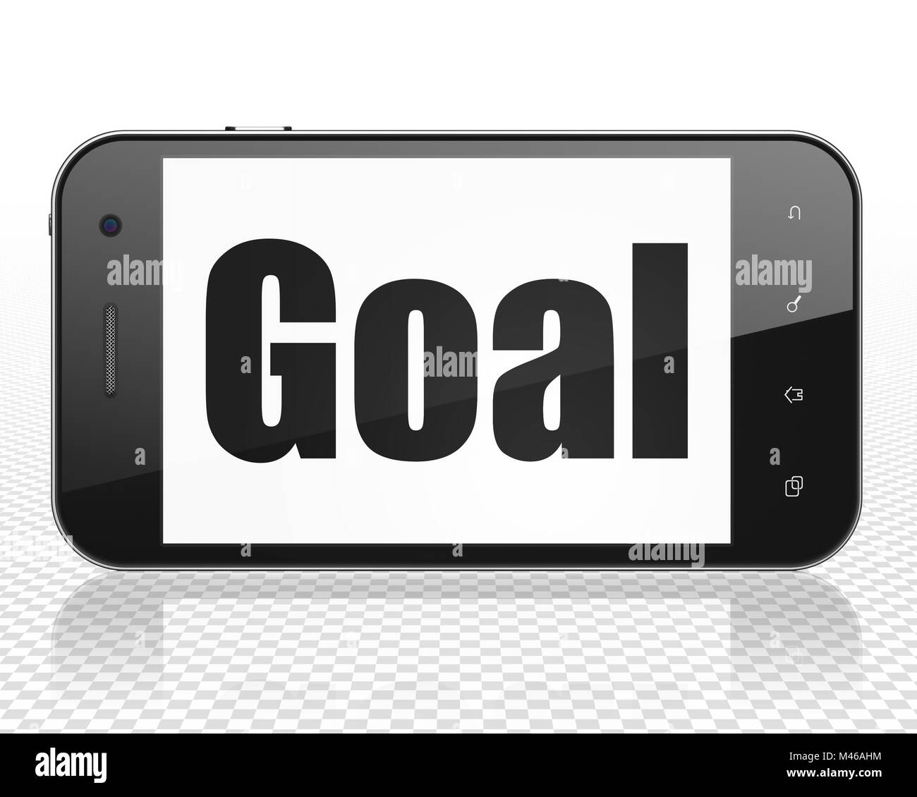Advertising concept: Smartphone with Goal on display Stock Photo - Alamy