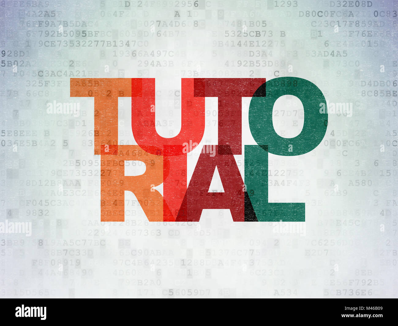 Learning concept: Tutorial on Digital Data Paper background Stock Photo ...