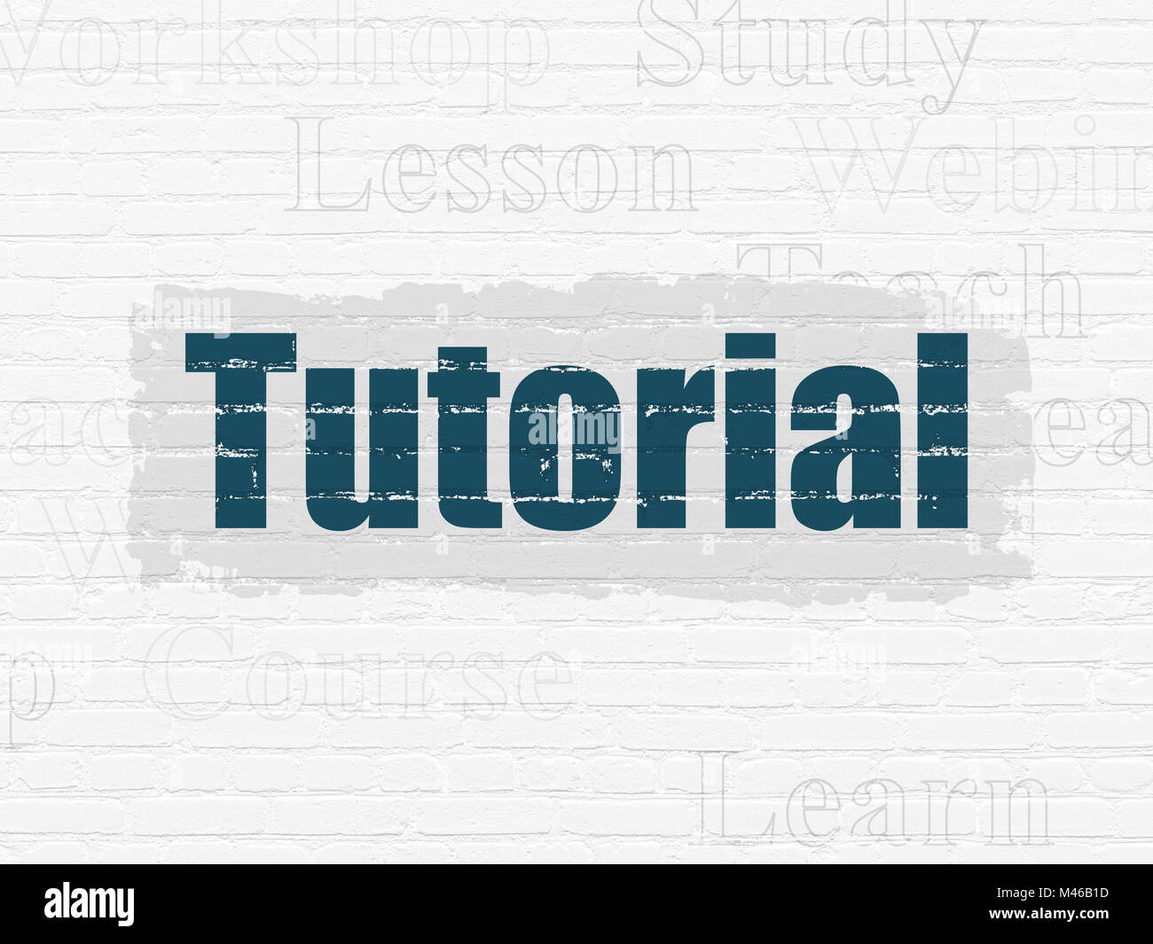 Learning concept: Tutorial on wall background Stock Photo - Alamy
