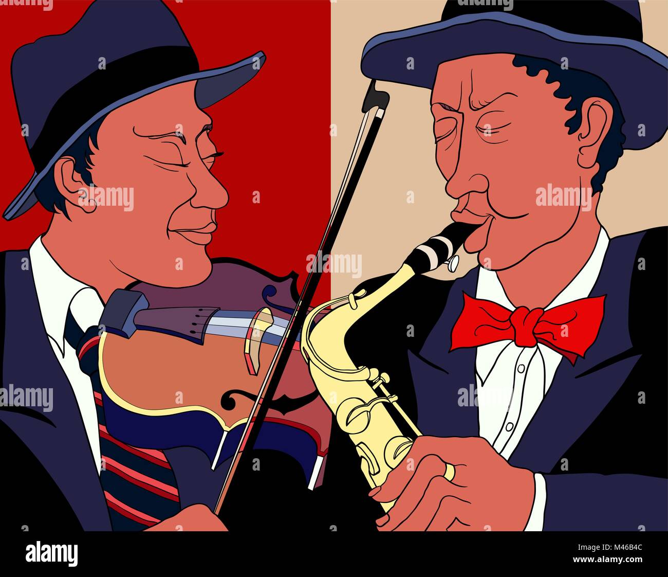 vector illustration of two musician Stock Vector Image & Art - Alamy