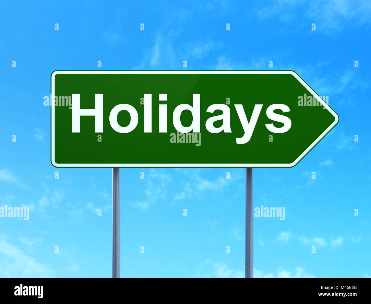 Holiday concept: Holidays on road sign background Stock Photo - Alamy