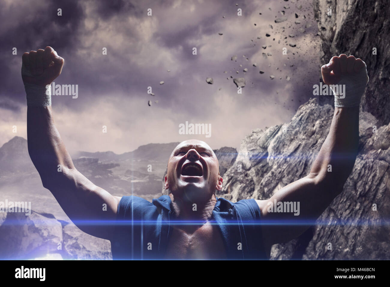 Muscular man outstretched arms hi-res stock photography and images - Alamy