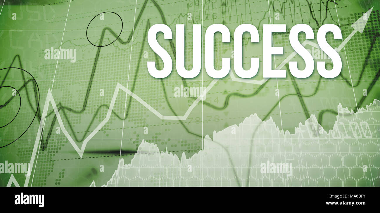 Success against stocks and shares on black background Stock Photo - Alamy