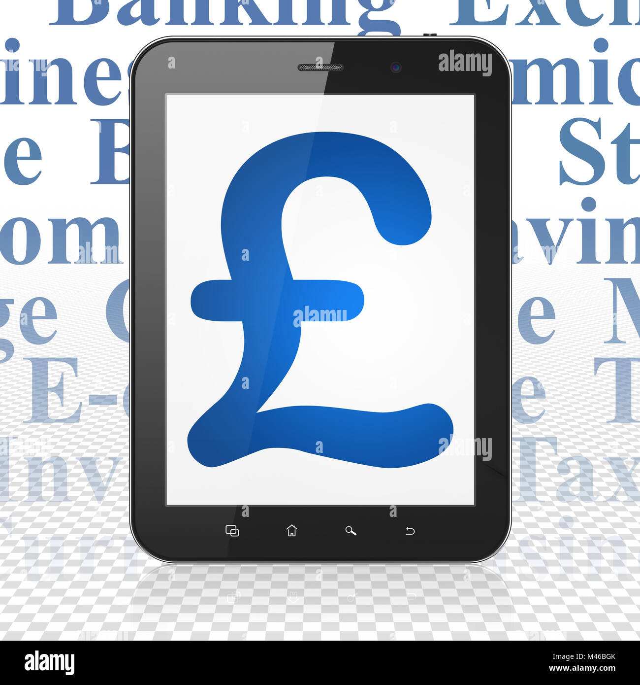Money concept: Tablet Computer with Pound on display Stock Photo - Alamy