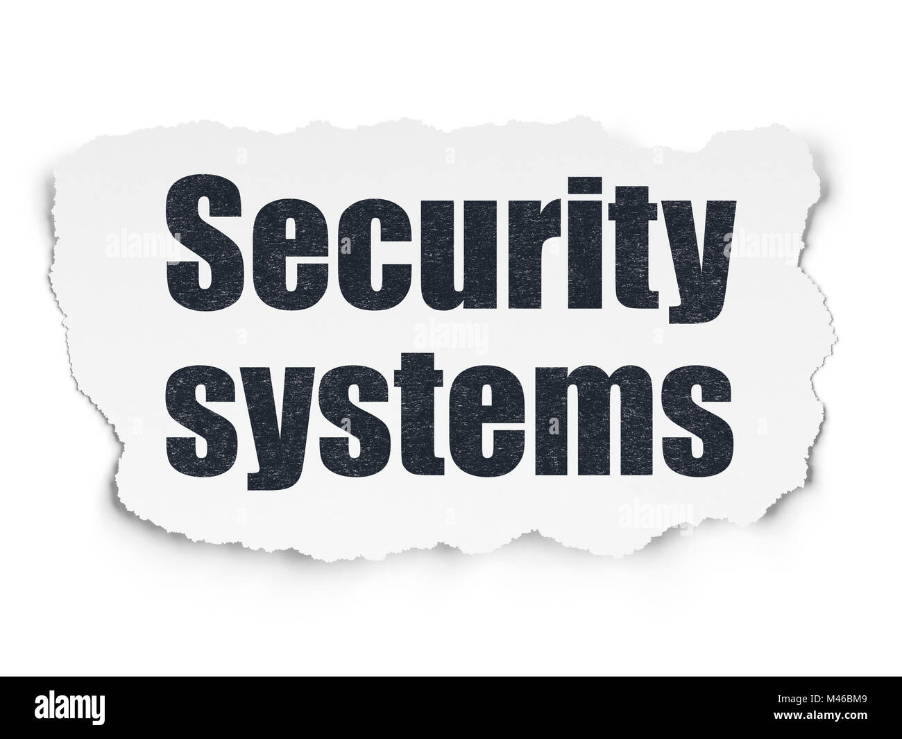 Protection concept: Security Systems on Torn Paper background Stock ...