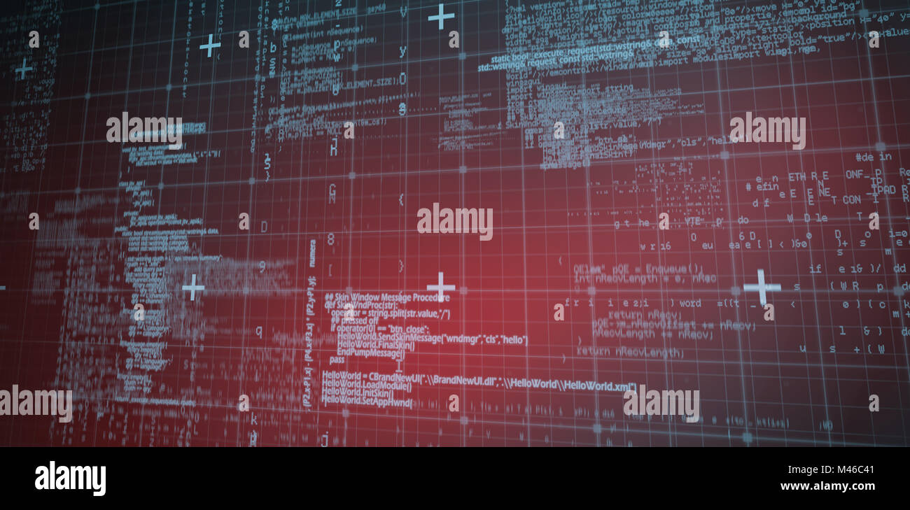 Lines of Blue matrix and codes Stock Photo - Alamy
