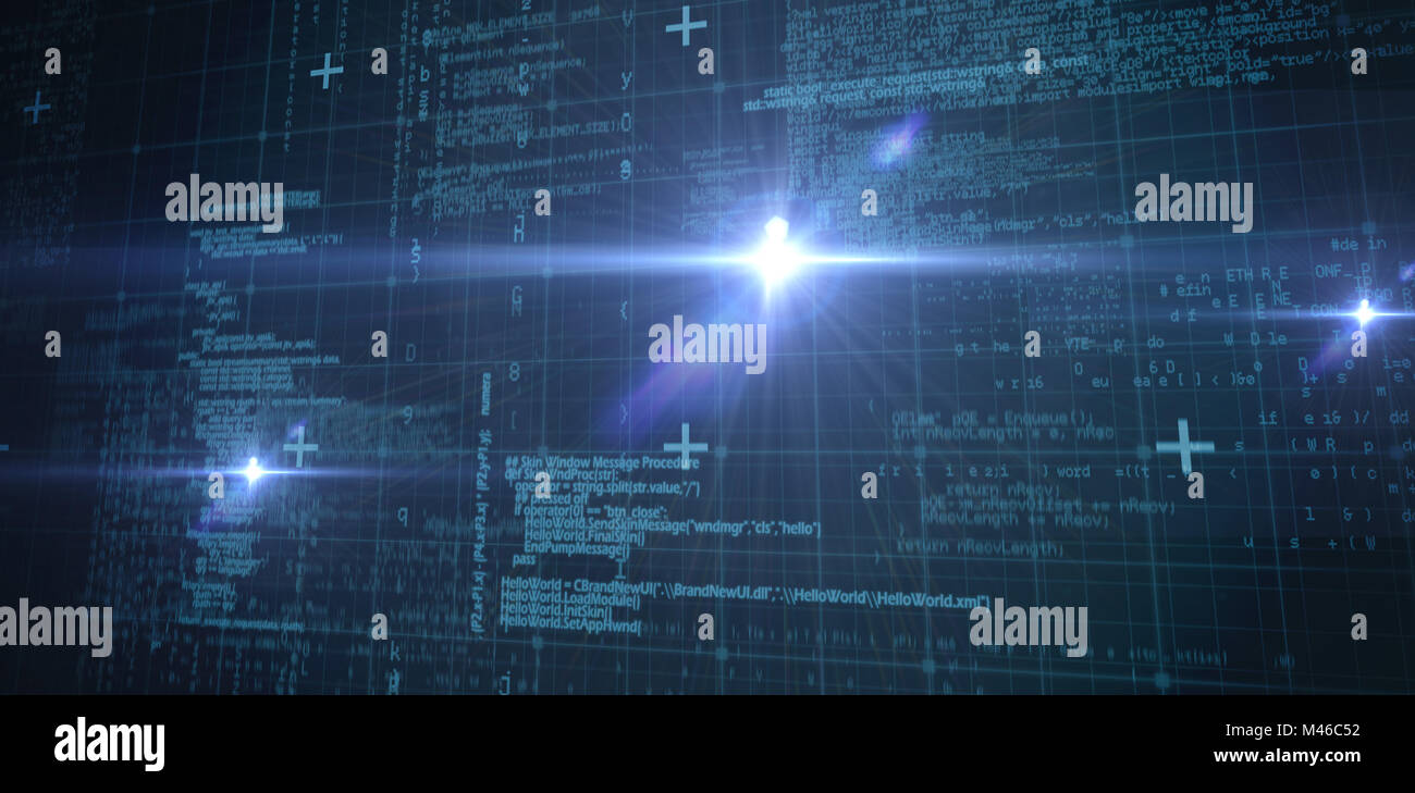 Some Blue matrix and codes Stock Photo - Alamy