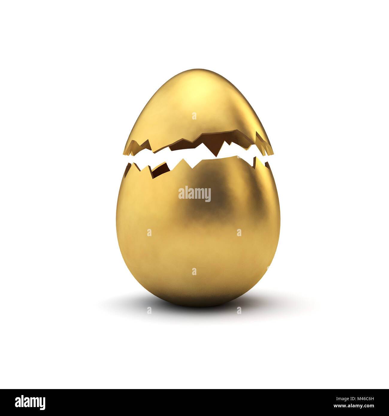 Gold luxury easter egg cracked open. 3D Rendering Stock Photo - Alamy