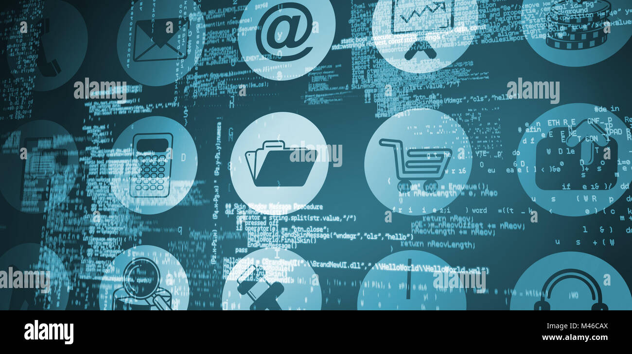 Composite image of blue codes Stock Photo - Alamy
