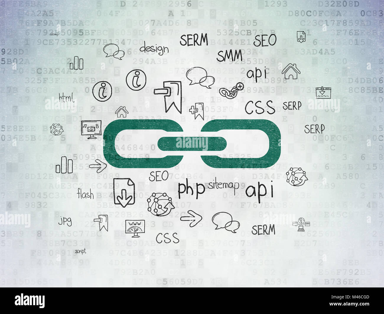 Web design concept: Link on Digital Data Paper background Stock Photo - Alamy