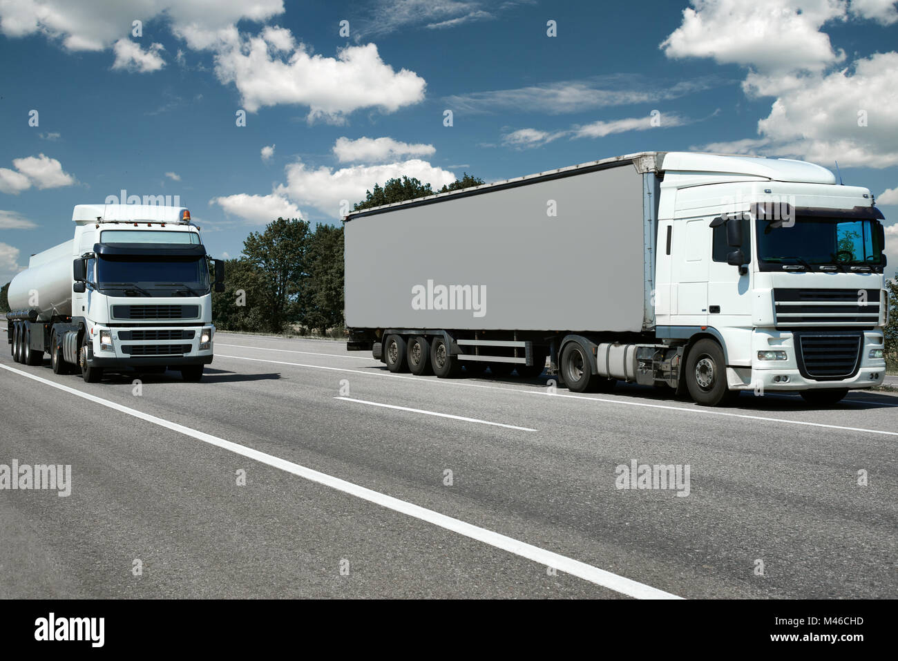 Container Trucks On Road
