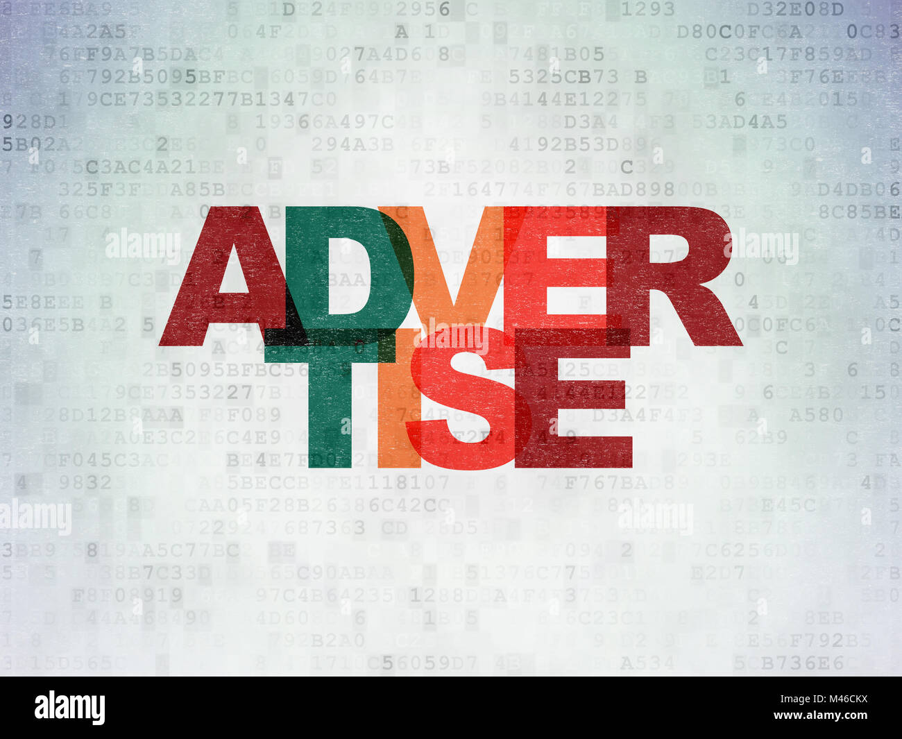 Advertising concept: Advertise on Digital Data Paper background Stock ...