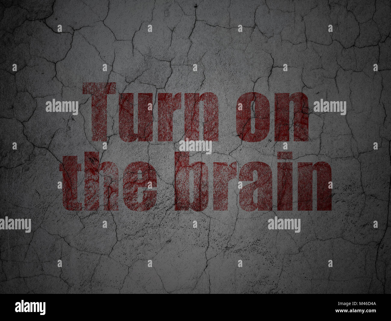Learning concept: Turn On The Brain on grunge wall background Stock ...