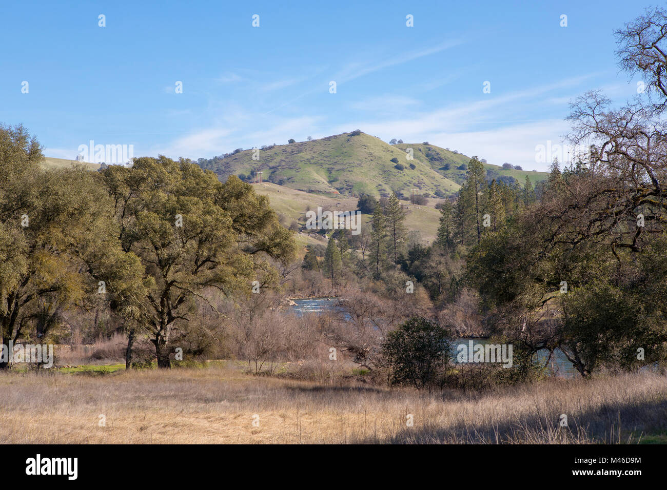 Peaceful scene along the American river in California USA. Hint of the ...