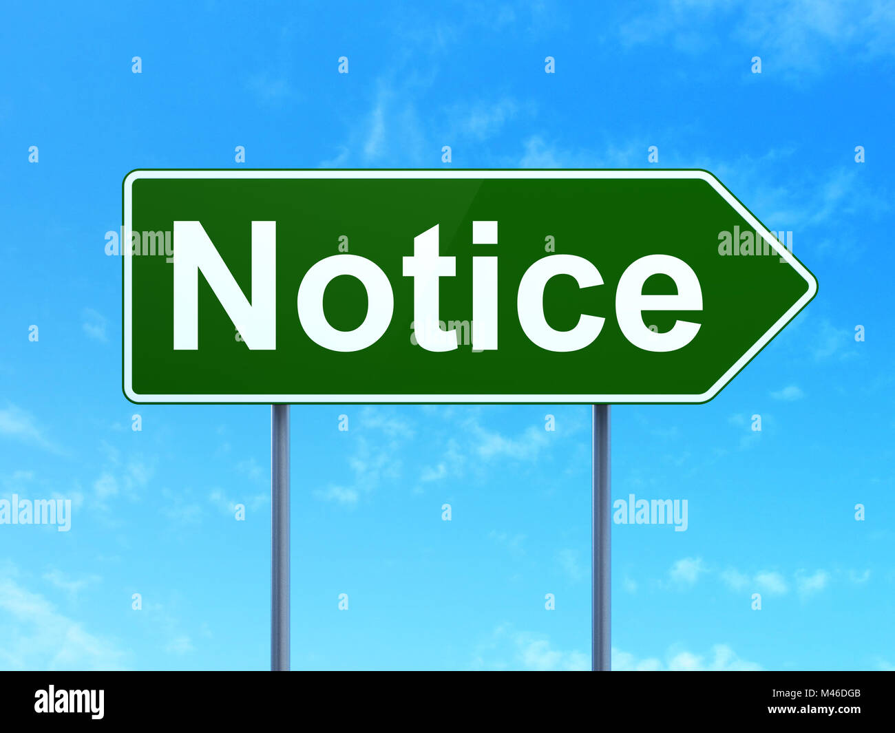 Law concept: Notice on road sign background Stock Photo - Alamy