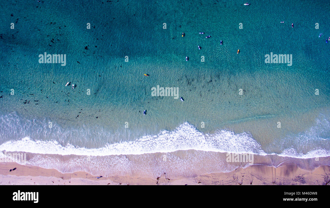 Surfers from Above in La Jolla, California Stock Photo - Alamy