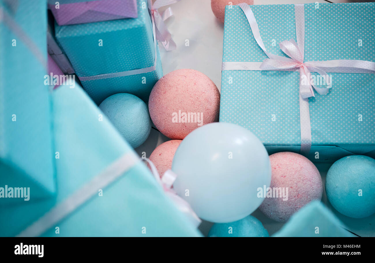 bright boxes with gifts Stock Photo - Alamy