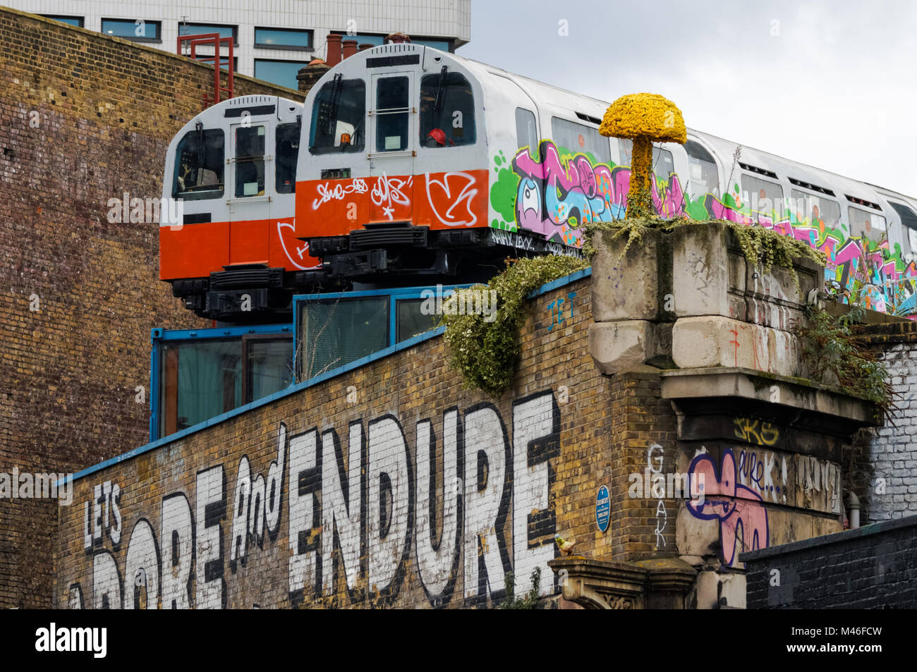 Village Underground tube carriages in Shoreditch, London England United ...