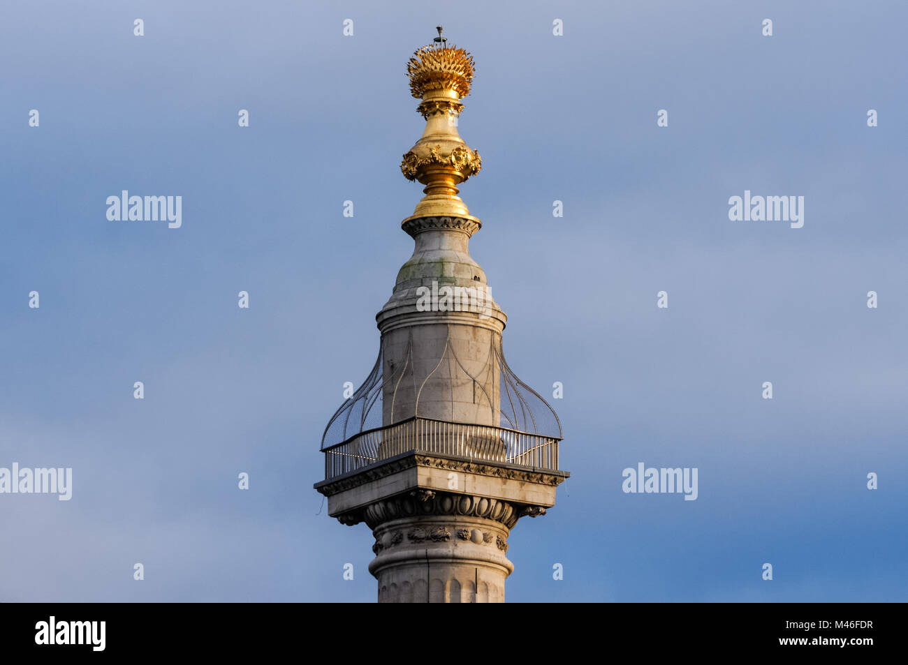 The Monument to the Great Fire of London, viewing platform at the top ...