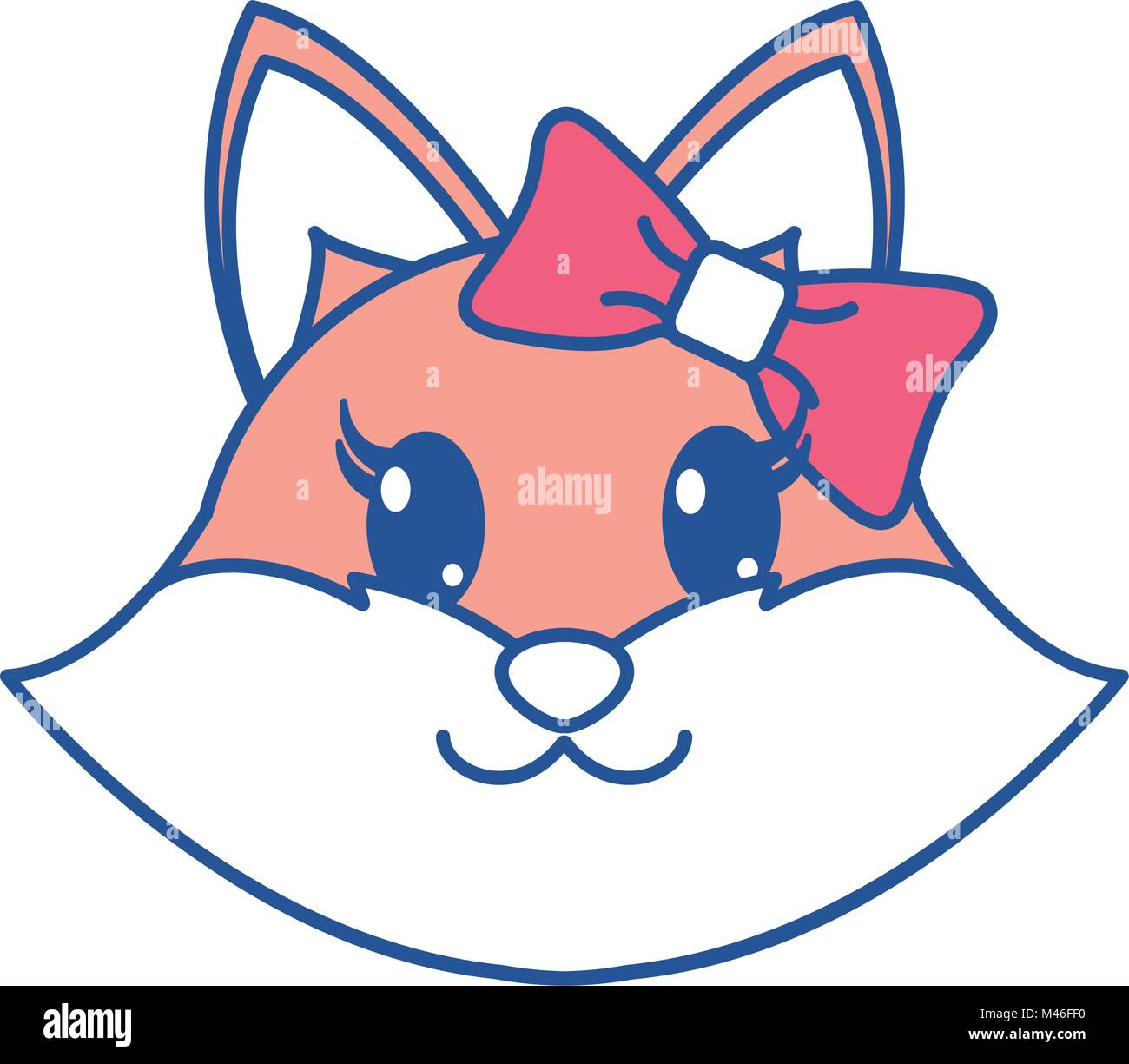 Line color fox head hi-res stock photography and images - Alamy