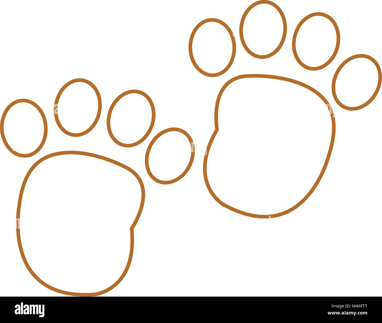 color line human footprint with toes mark sign Stock Vector Image & Art ...