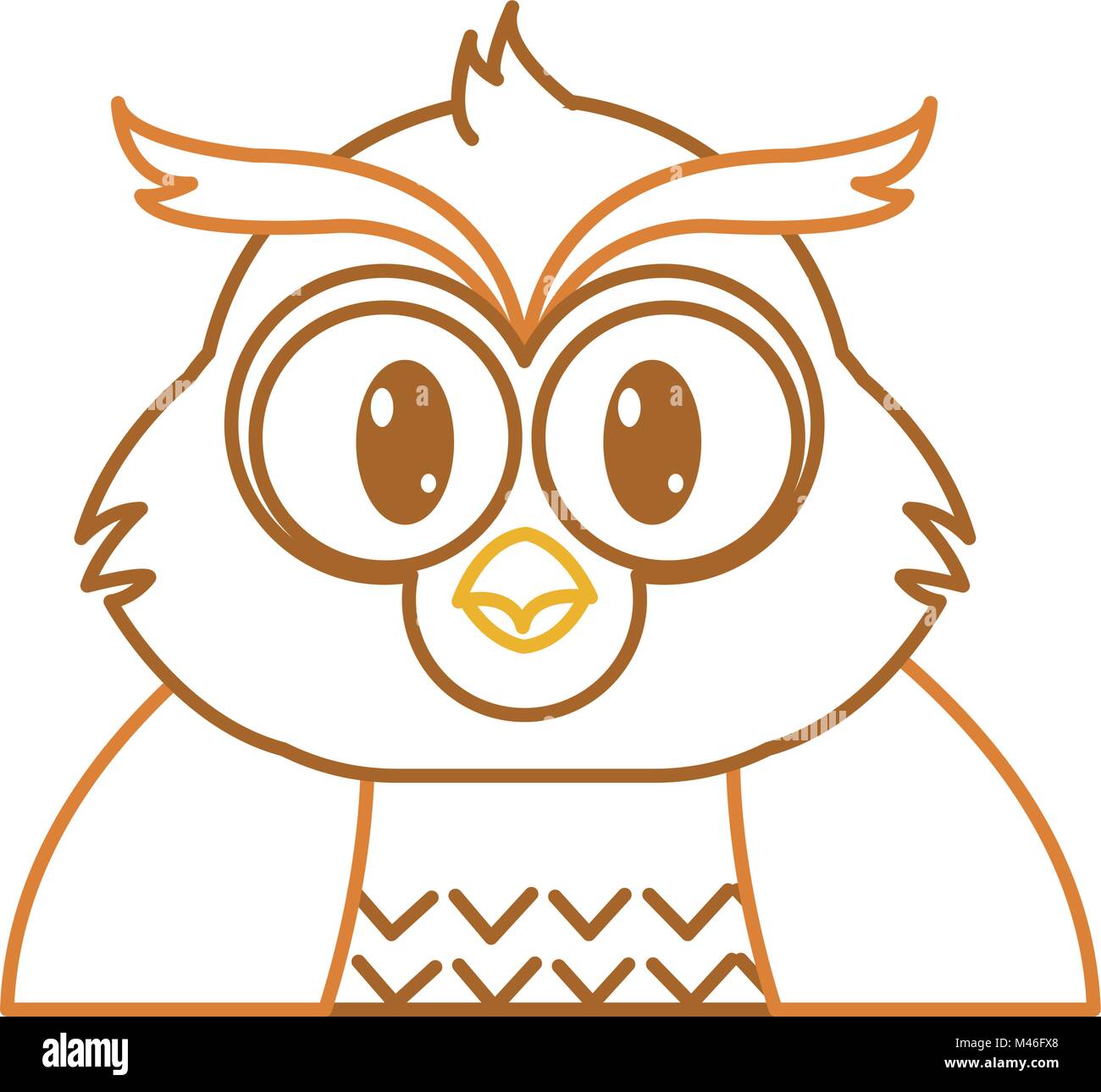 Line color owl cute hi-res stock photography and images - Alamy