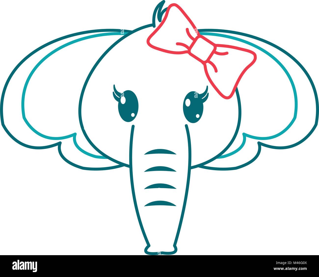 Color line female elephant hi-res stock photography and images - Alamy