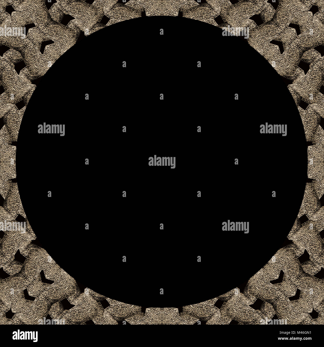 Black Frame Background with Geometric Pattern Borders Stock Photo - Alamy