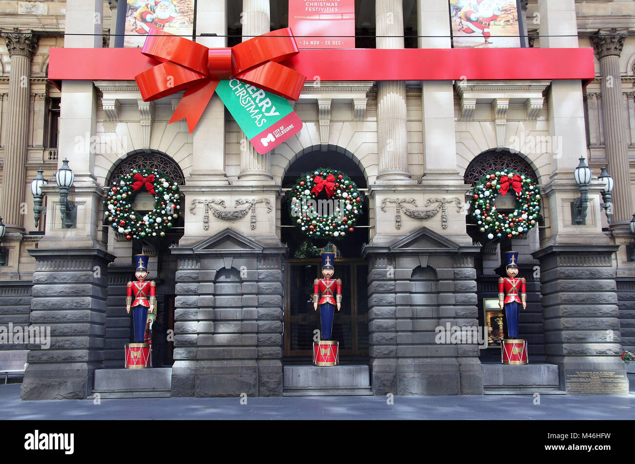 Melbourne Town Hall at Christmas Stock Photo - Alamy