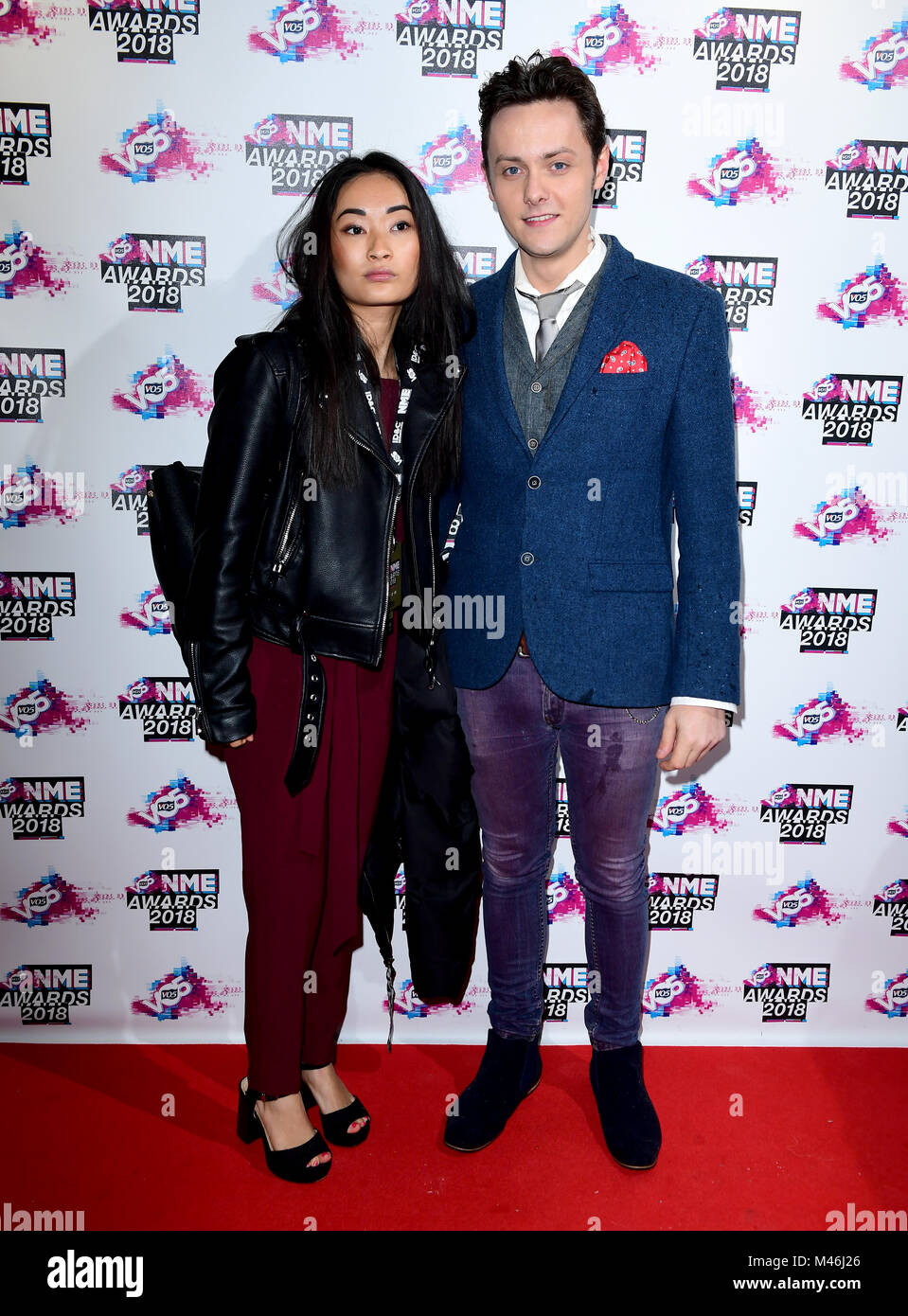 Tyger Drew-Honey and guest arriving for the VO5 NME Awards 2018 held at ...