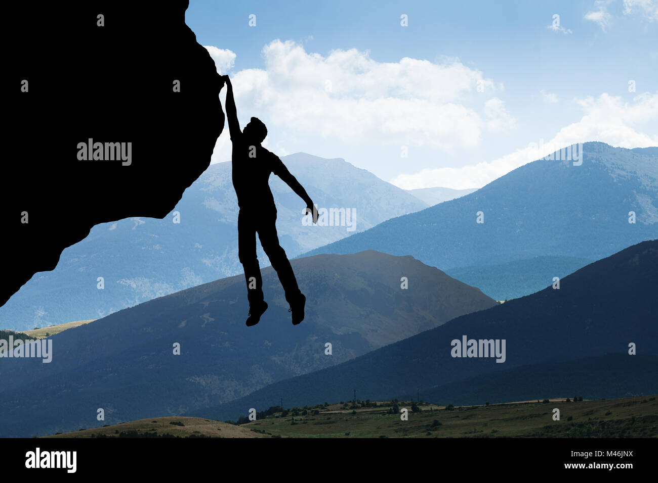 Man climbing silhouette hi-res stock photography and images - Alamy