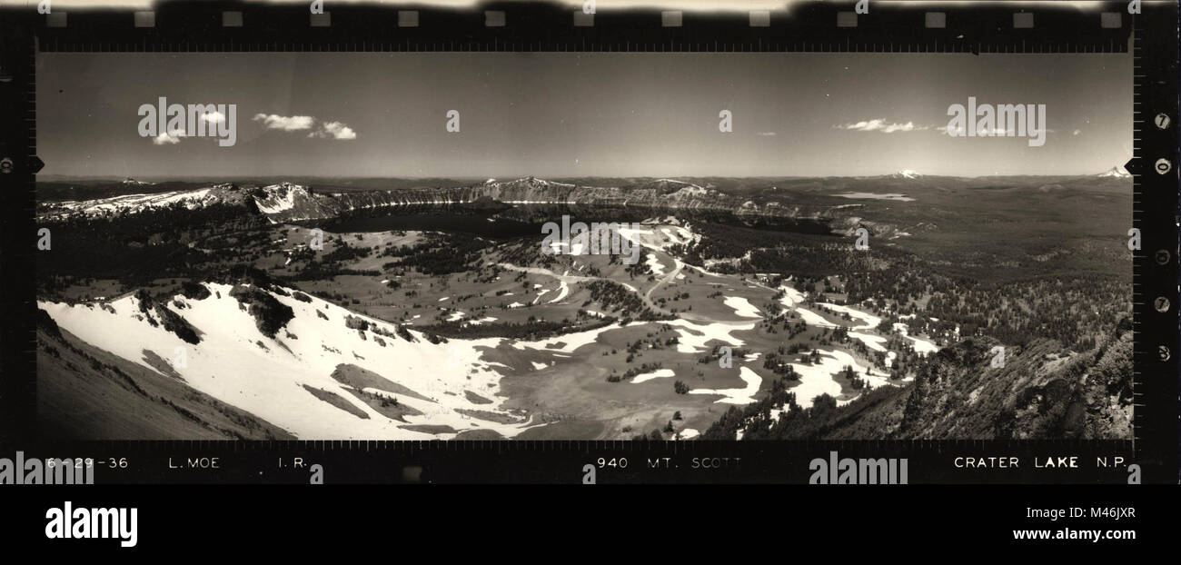 Panoramic view from the Mount Scott Lookout in Crater Lake National ...