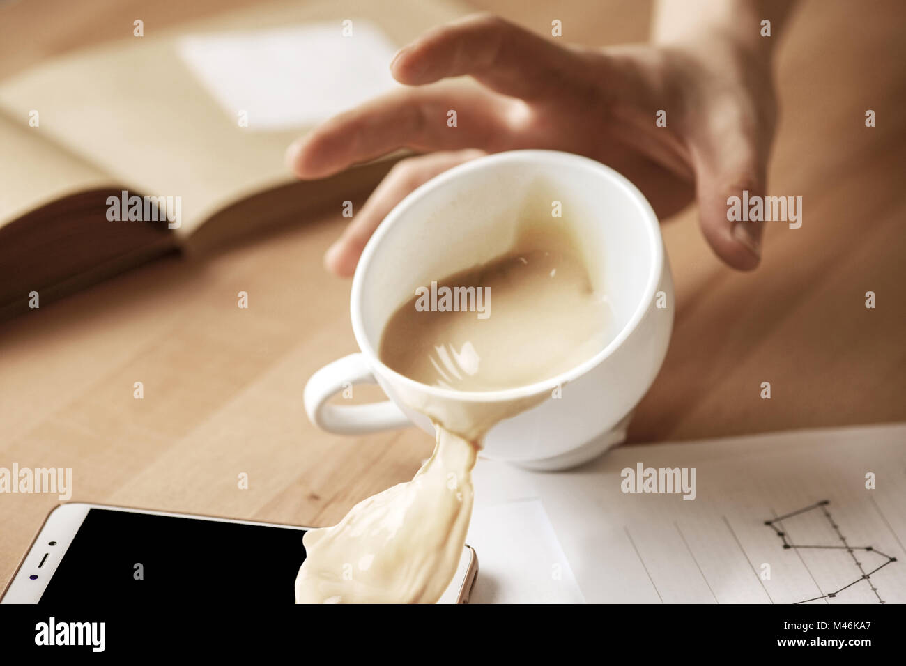 Coffee spill documents hi-res stock photography and images - Alamy