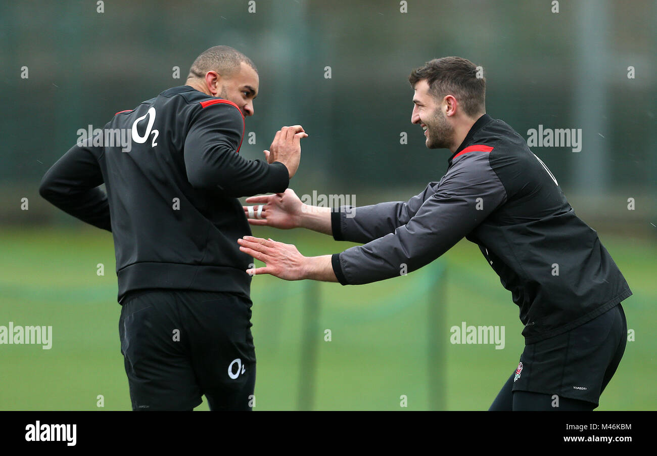 England's Jonathan Joseph (left) and Jonny May (right) during the ...