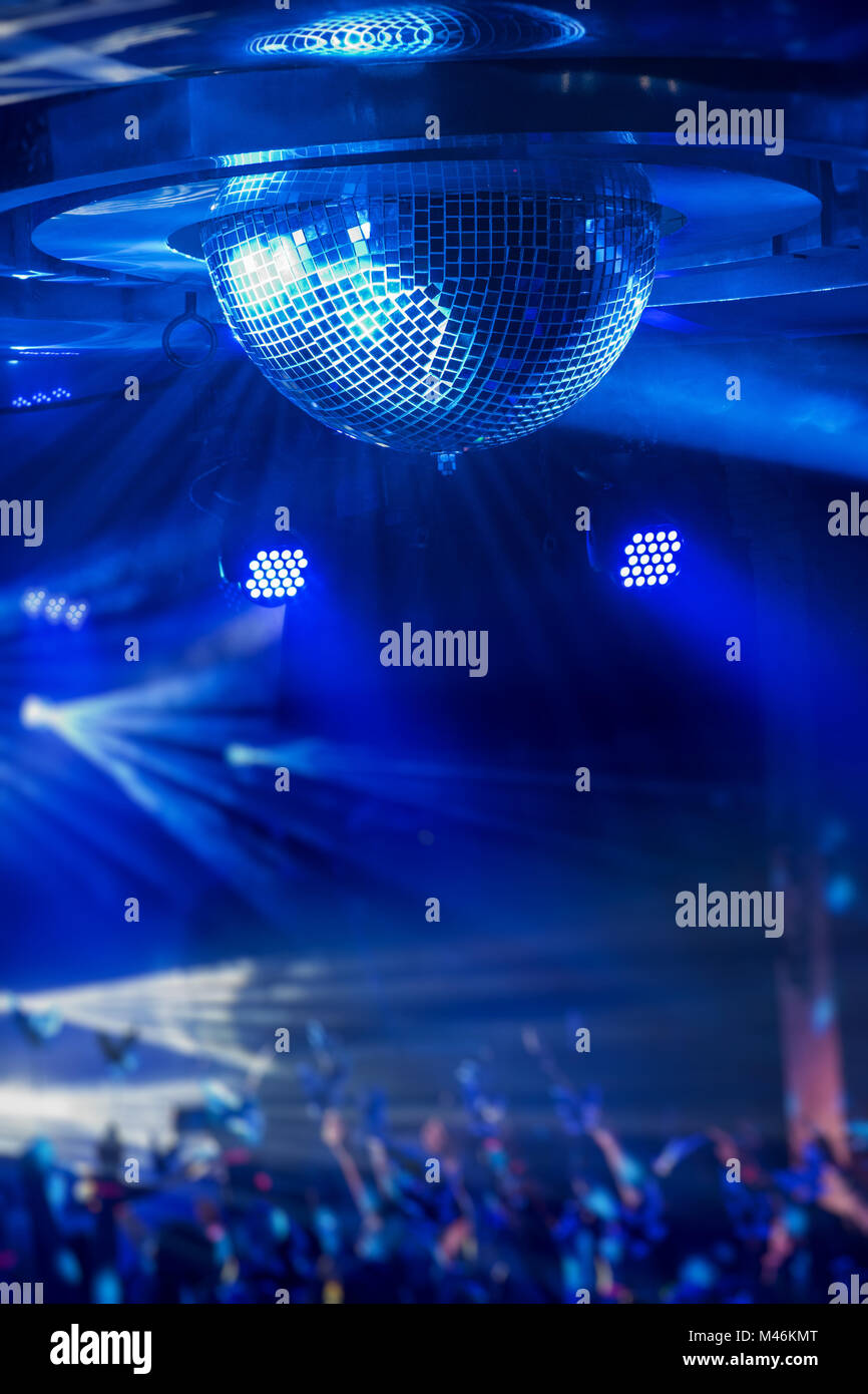 Disco ball blue rays night hi-res stock photography and images - Alamy