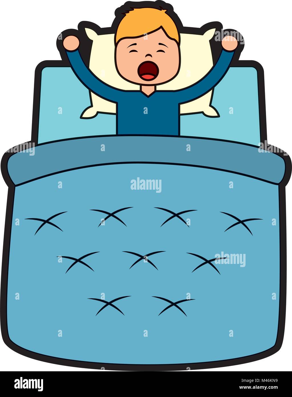 child boy sleeping in their room icon image Stock Vector Image & Art ...