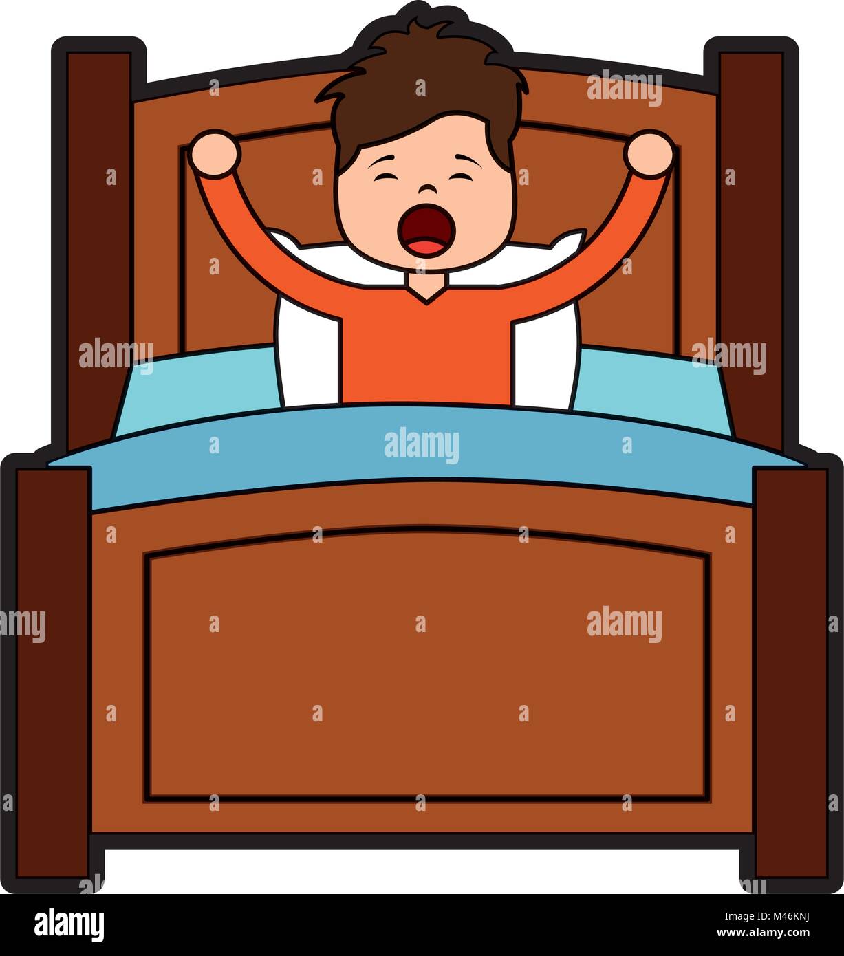 child boy sleeping in their room icon image Stock Vector Image & Art ...
