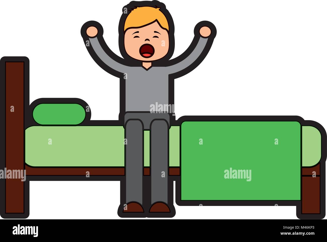 child boy sleeping in their room icon image Stock Vector Image & Art ...